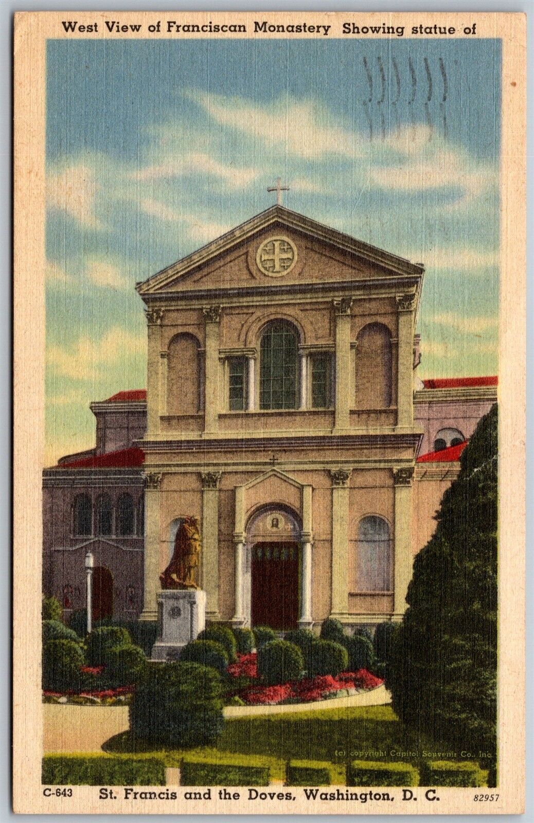 Vtg Washington DC Franciscan Monastery Statue of St Francis & the Doves ...