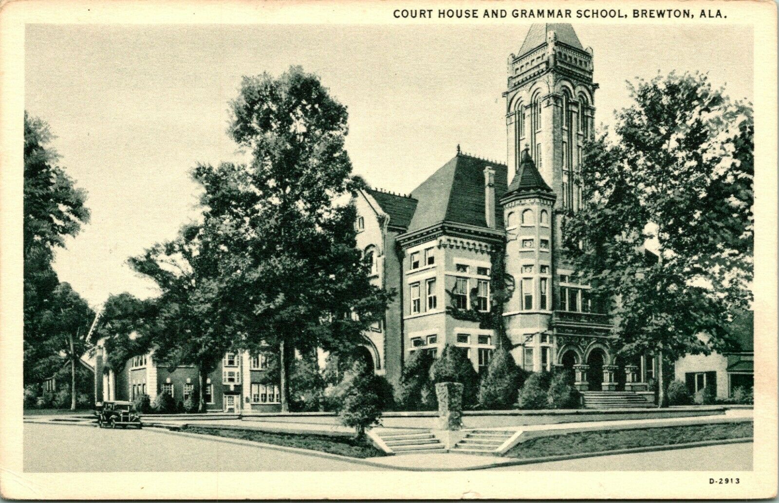 Vintage CT Postkarte Brewton Alabama Al - Court Haus Und Grammar Schule ...