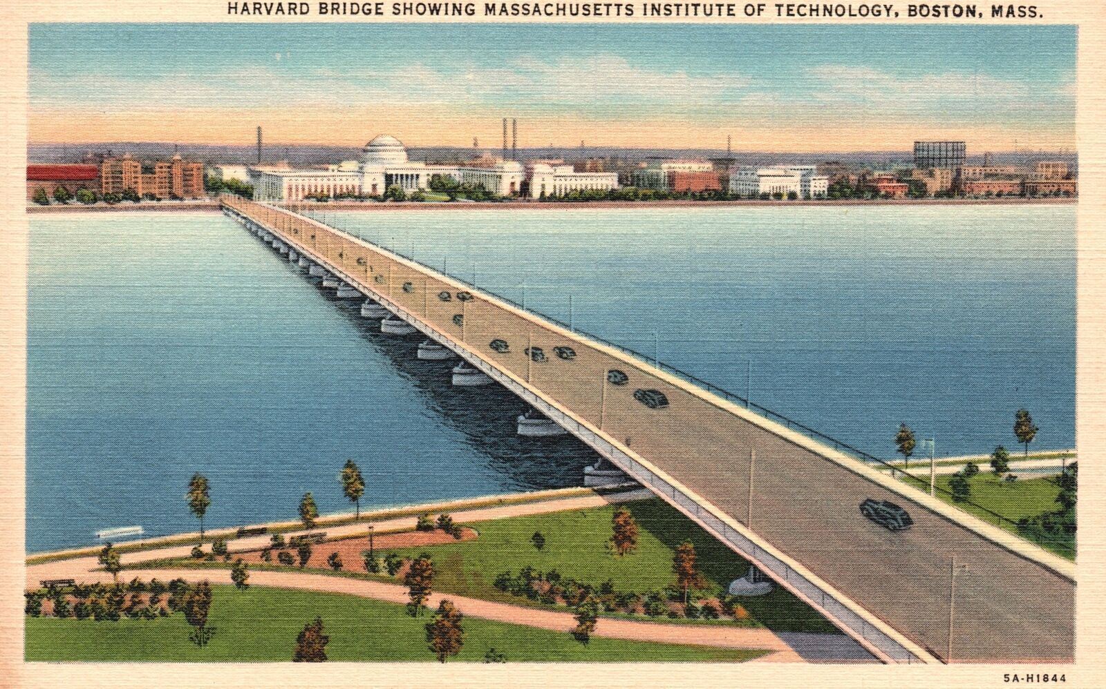 Vintage Postcard Harvard Bridge Massachusetts Institute of Technology ...