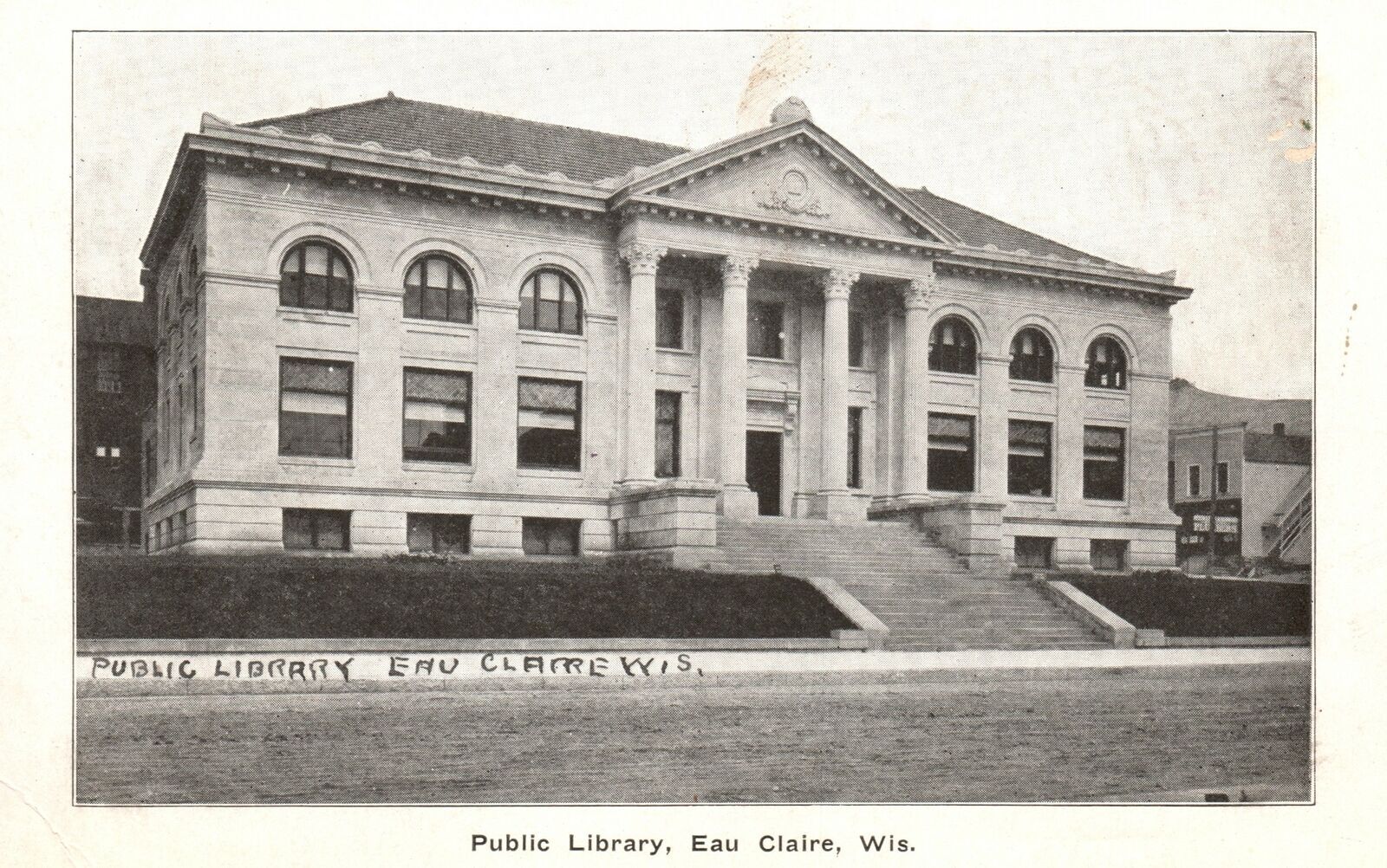 Vintage Postcard 1900's Public Library Eau Claire Wisconsin WI | United ...