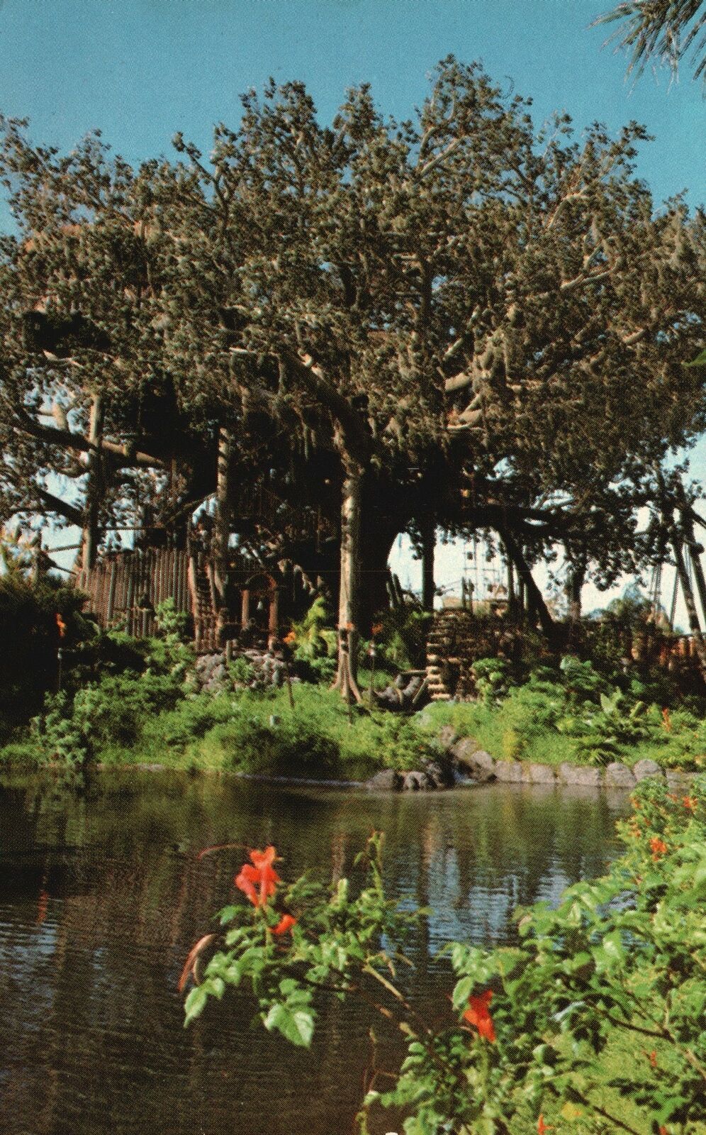 Vintage Postcard Swiss Emily Island Treehouse Lush Tropical Adventure ...