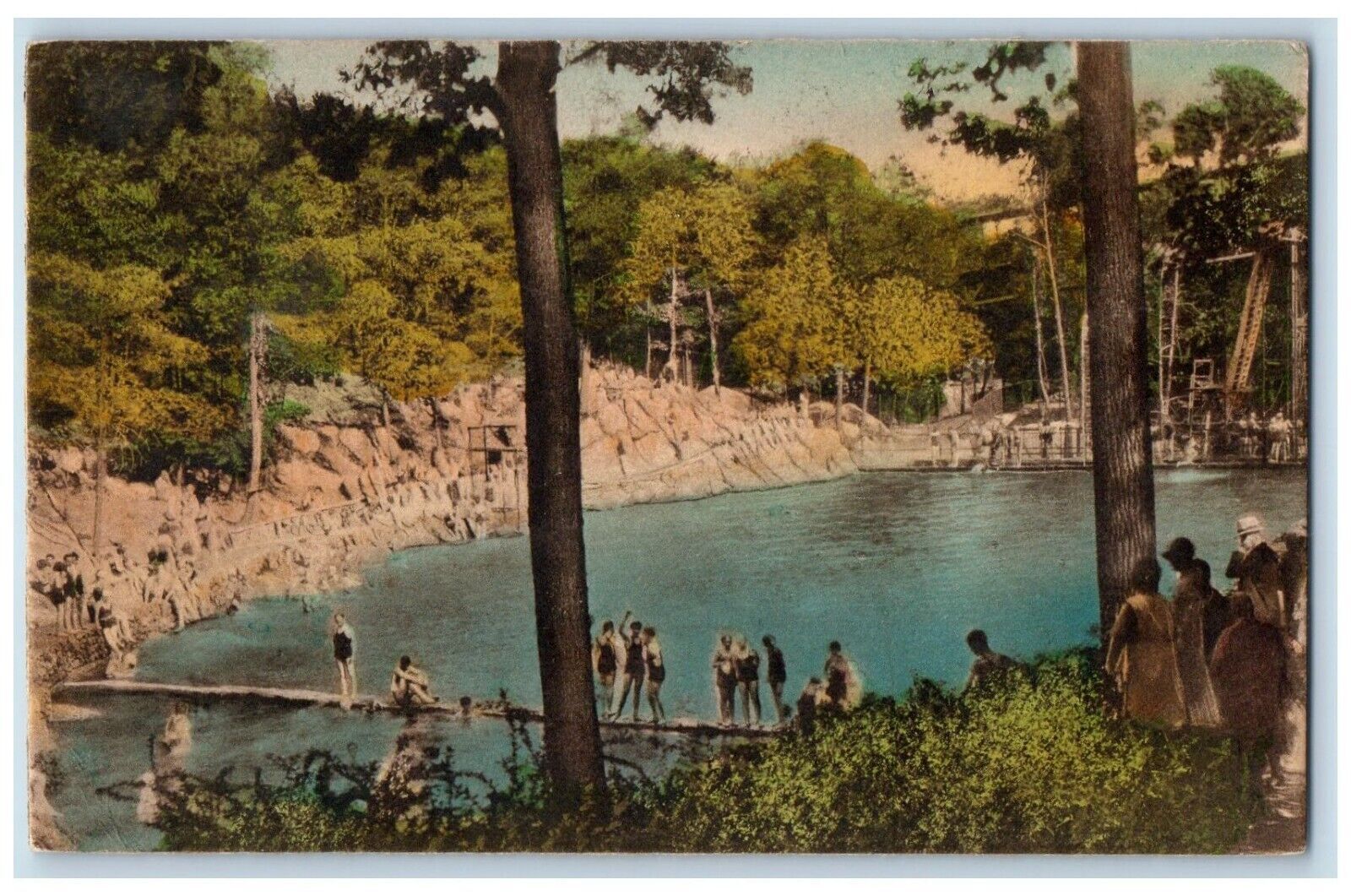 Bear Mountain Swimming Pool Mountain Park New York NY, Handcolored ...