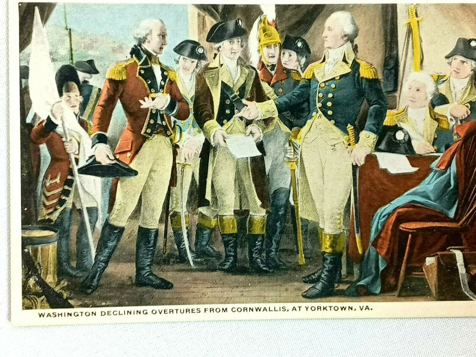 Vintage Postcard Washington Declining Overtures from Cornwallis at ...