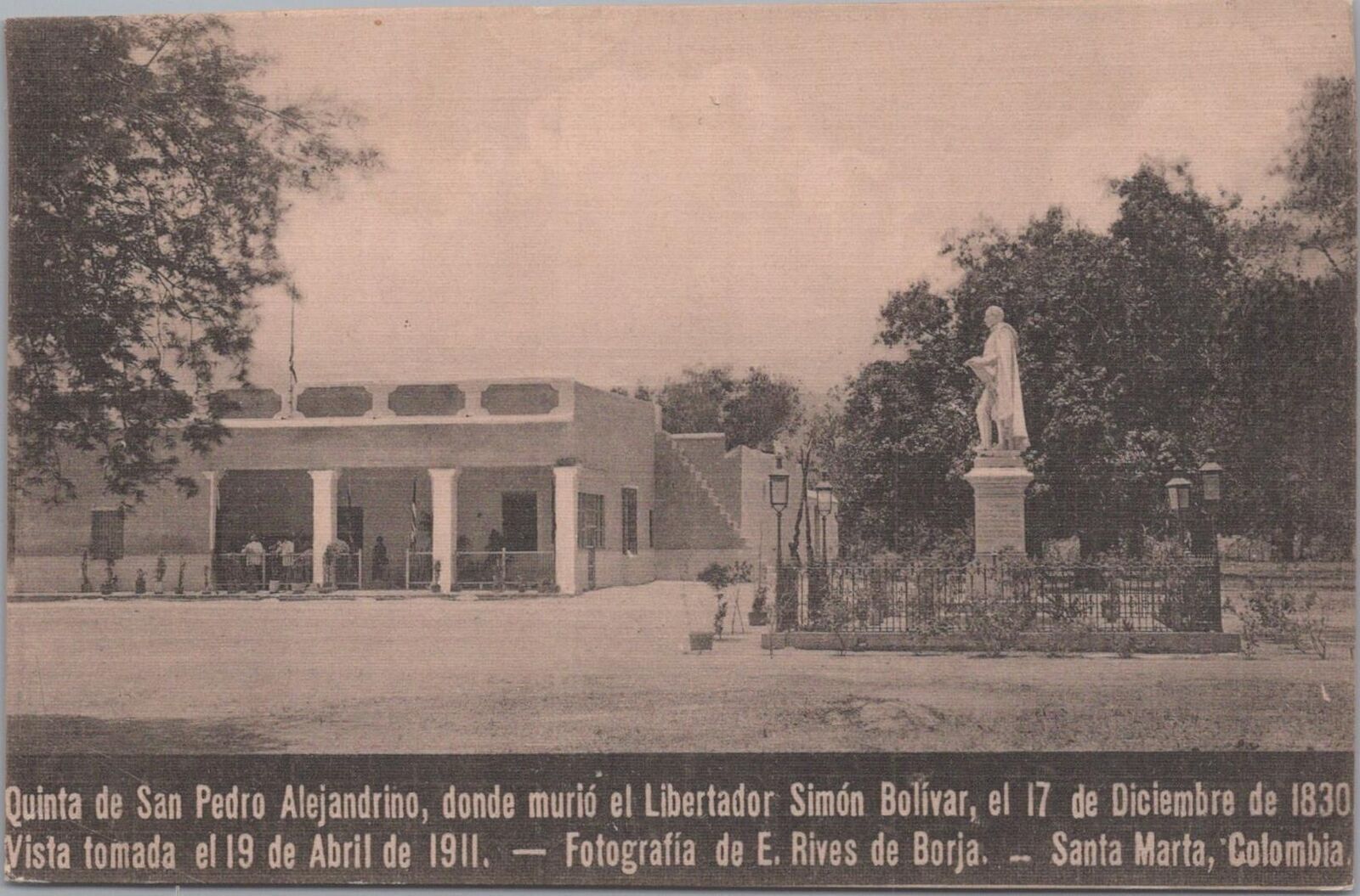Postcard Quinta de San Pedro Alejandrino Colombia Where Simón Bolívar ...