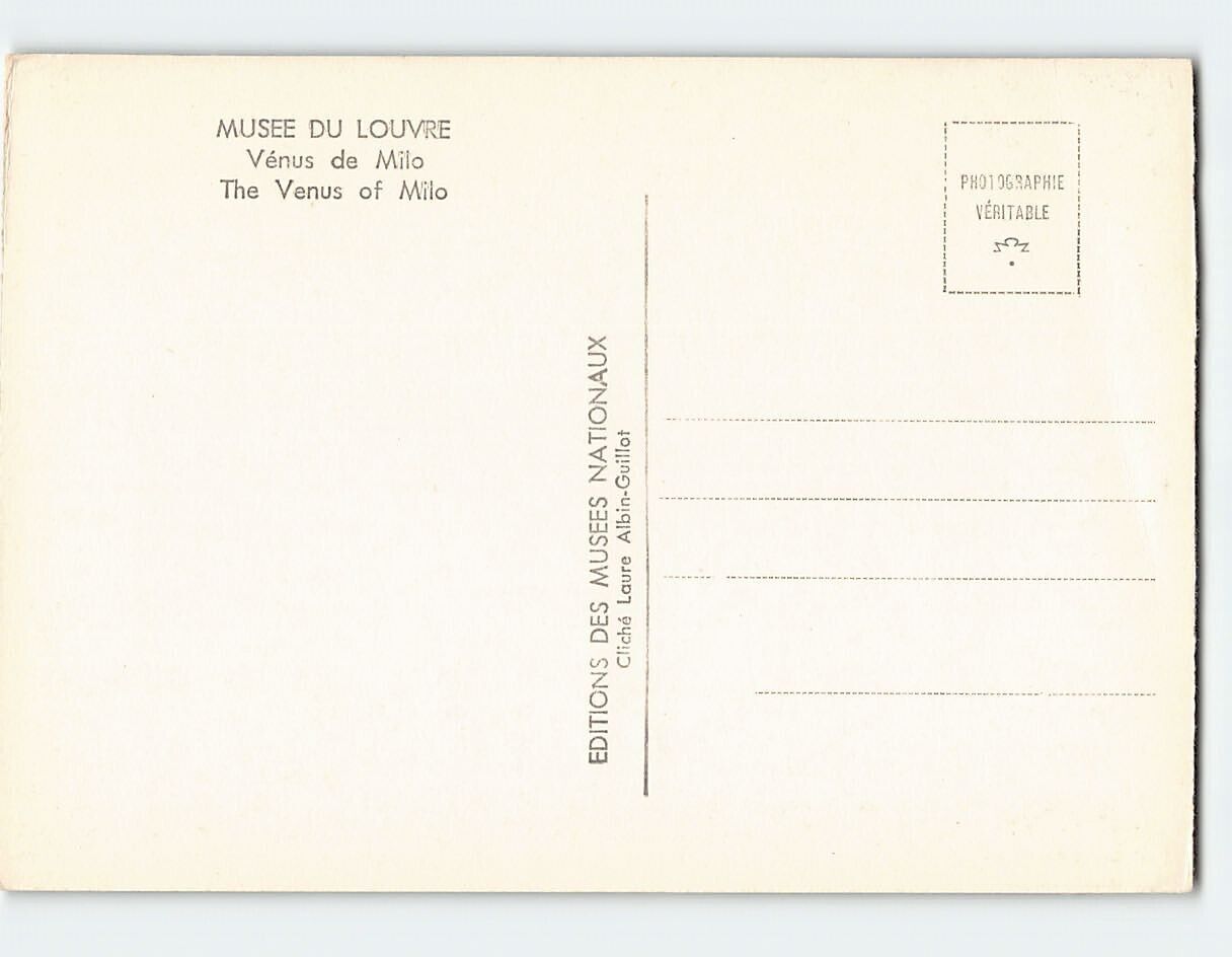 Postcard The Venus of Milo, Louvre Museum, Paris, France | Europe ...