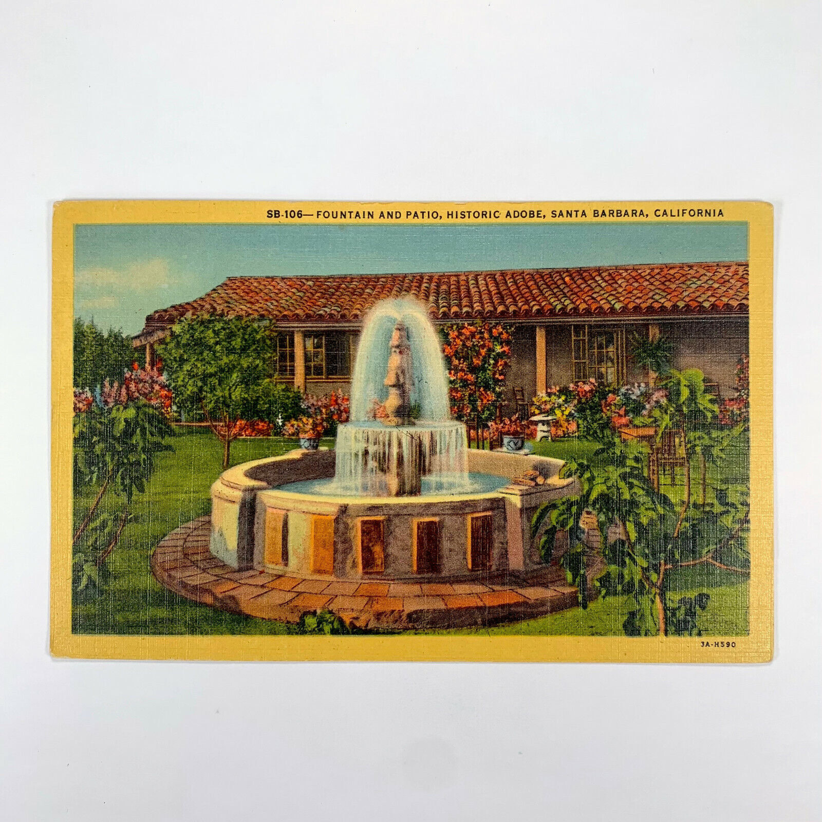 Postcard California Santa Barbara CA Historic Adobe 1940s Unposted ...