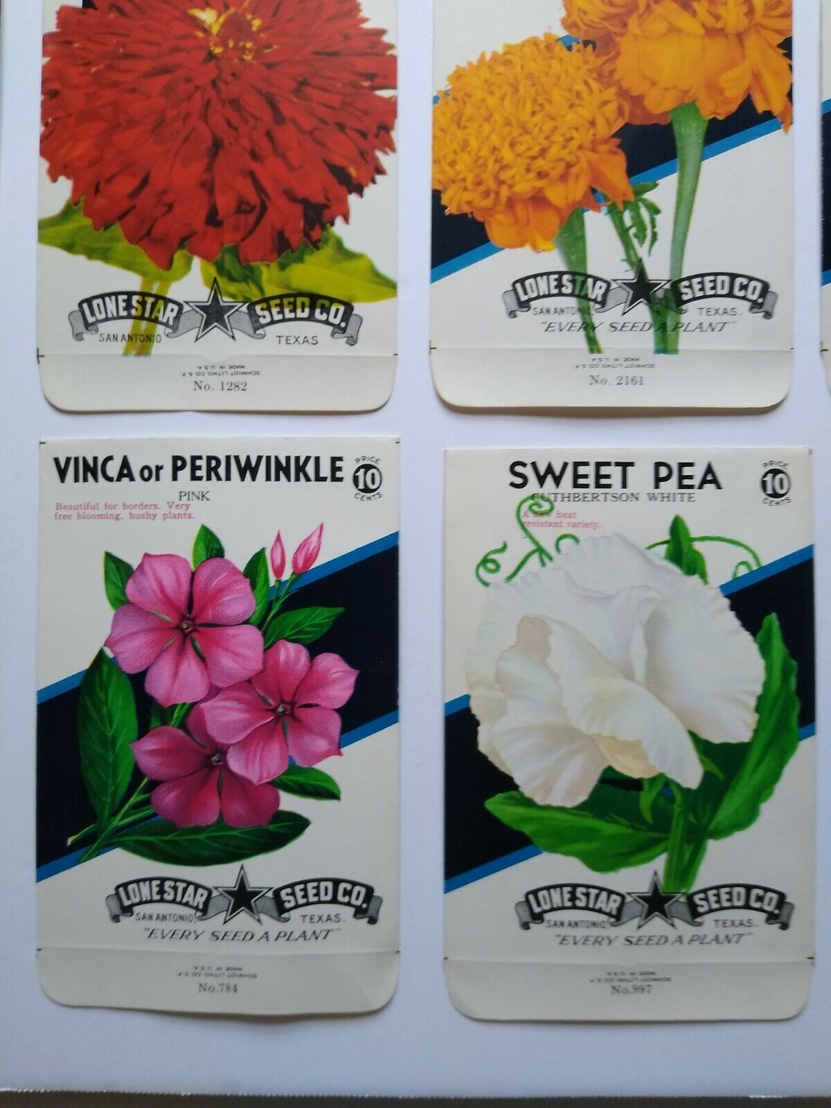 Vintage 1950s Flower Seed Packs EMPTY Lot Of 12 Zinna Petunia Marigold ...