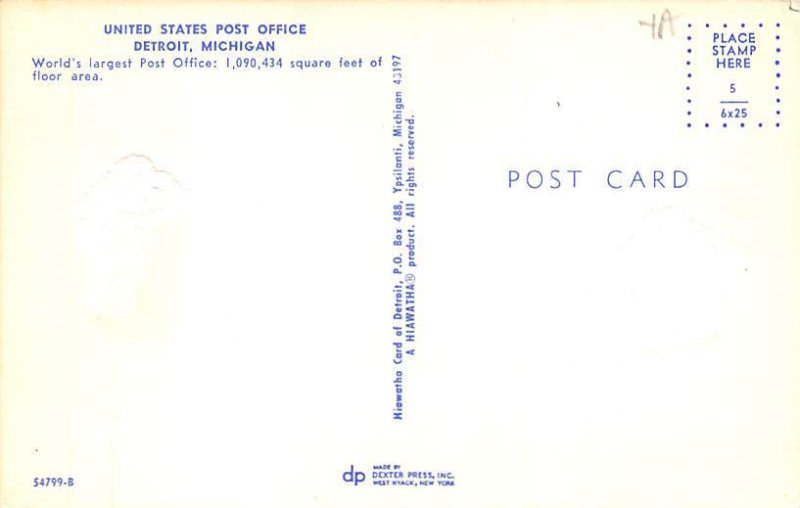 United States Post Office World's Largest Post Office - Detroit ...