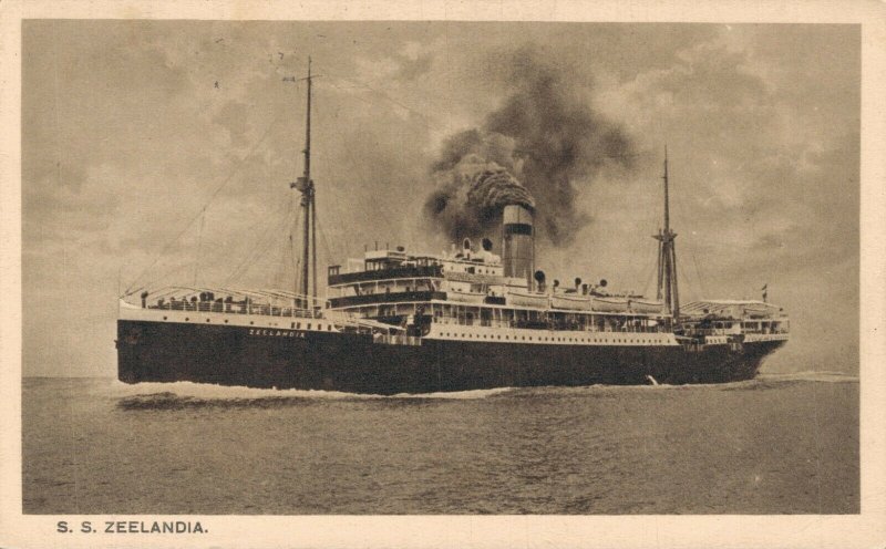 S.S. Zeelandia Stoomvaart Maatschappij Nederland Ship Postcard 08.38 ...