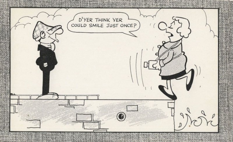 Flo Taking Photograph Of Andy Capp With Old Camera Comic Postcard ...