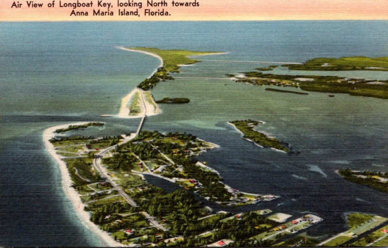 Florida Longboat Key Aerial View Looking North Towards Anna Maria ...