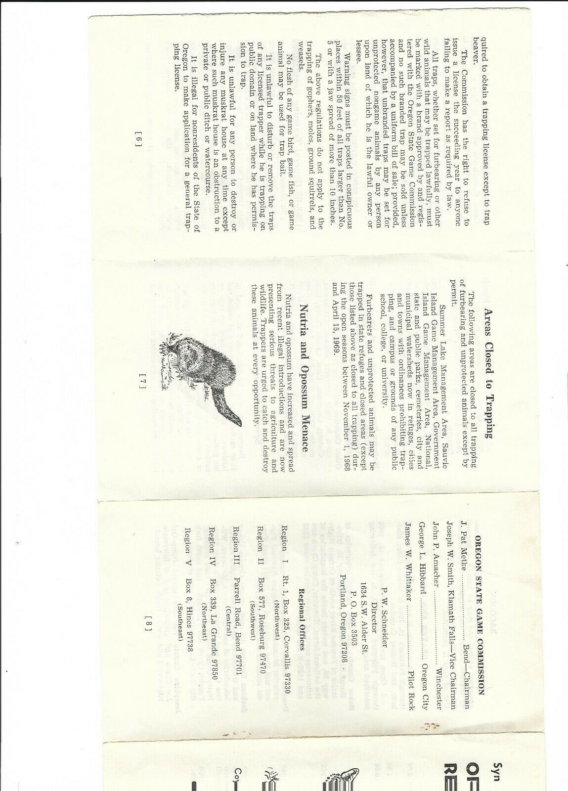 1968 Oregon Trapping Regulations Synopsis 1968-1969 Season coyote cover ...