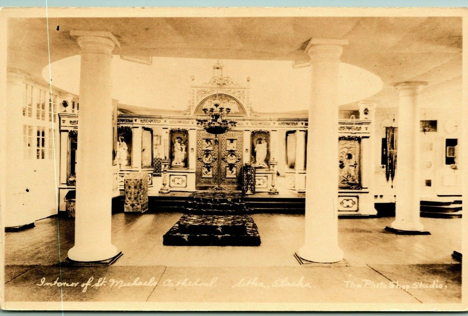 Interior Michaels Cathedral Sitka Alaska AK UNP NOKO Photo Postcard C9 ...