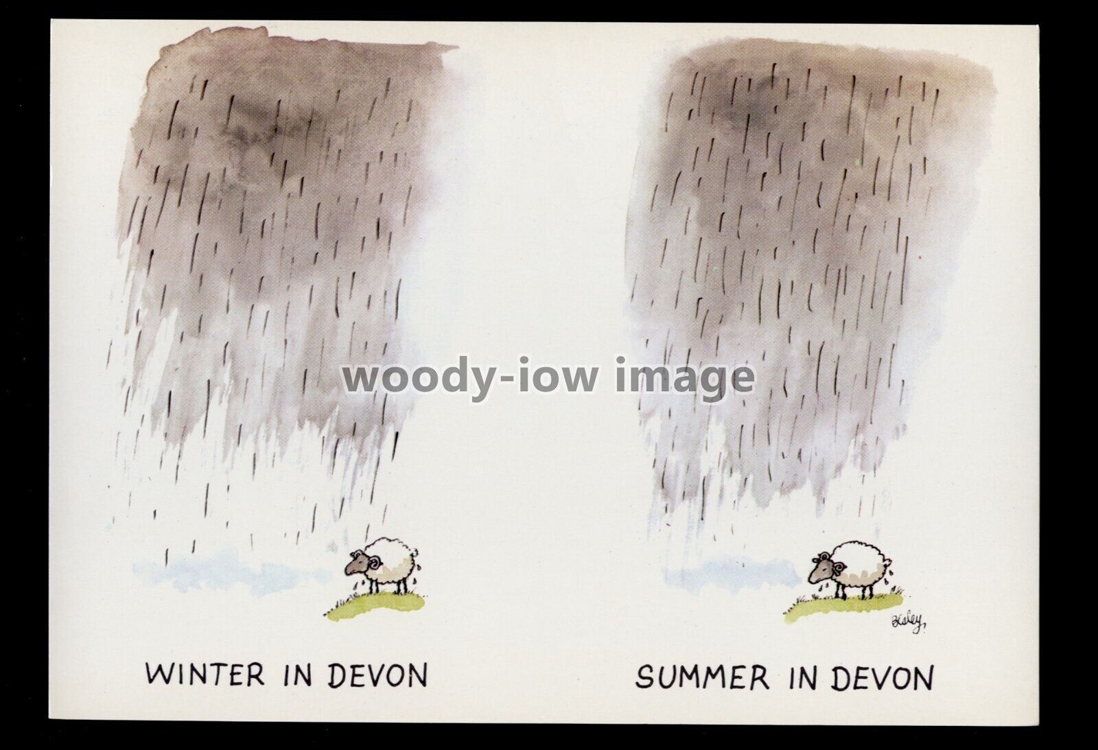 BES062 - Winter in Devon - Summer in Devon - Besley comic postcard ...