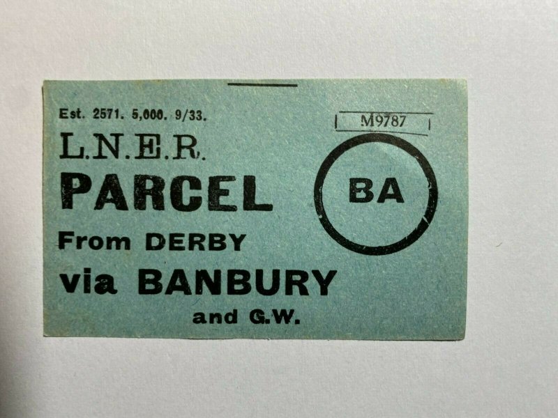 Railway Luggage Label - Lner Parcel via Banbury G.W Ww46 | Topics ...