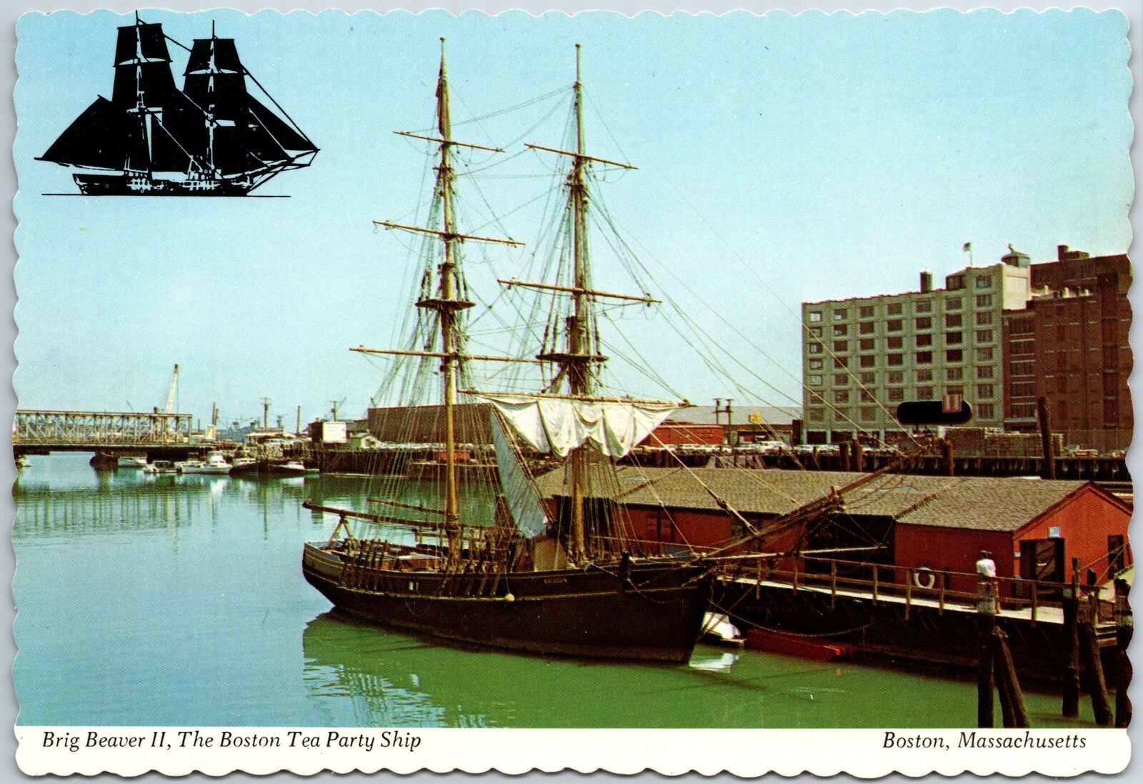Vintage Postcard Continental Size Brig Beaver II the Boston TEA Party ...