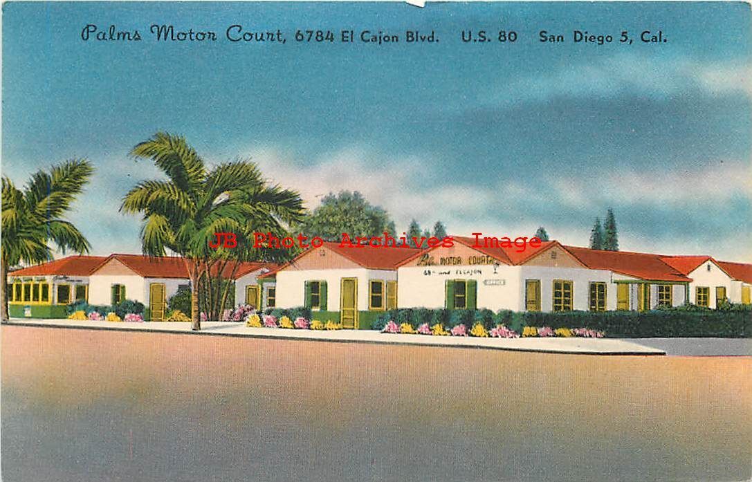 CA, San Diego, California, Palms Motor Court Motel, Colourpicture No ...