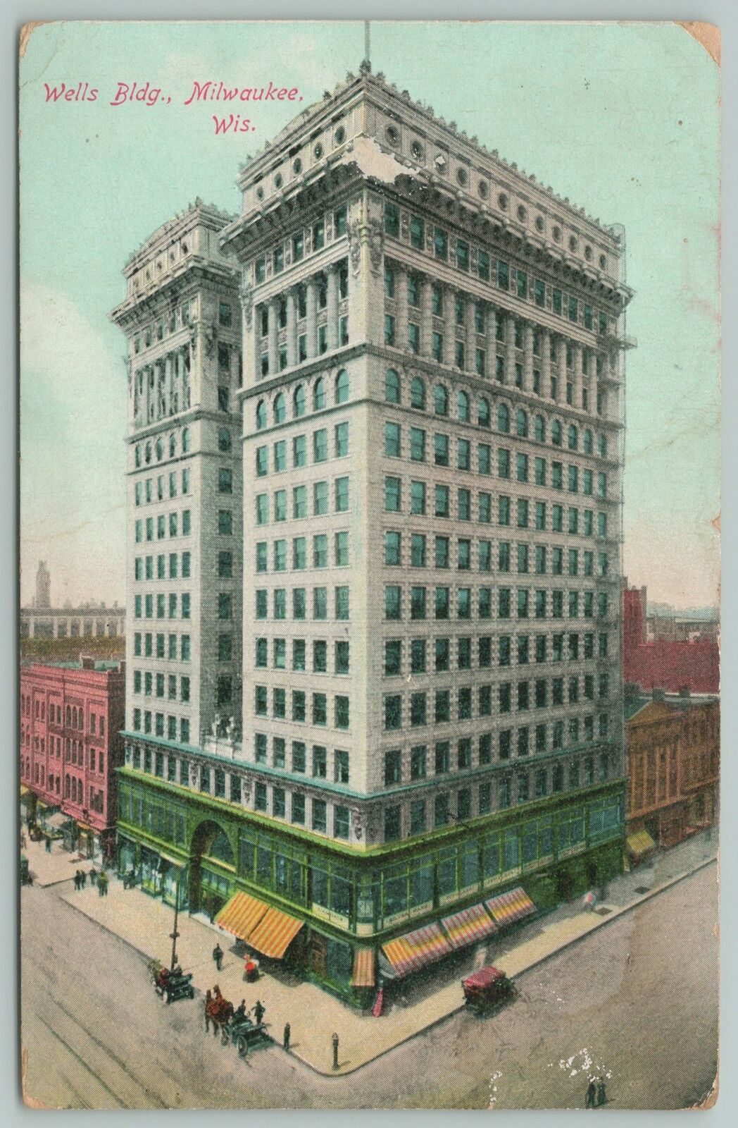 Milwaukee Wisconsin~Wells Building Aerial View~c1910 Postcard | United ...