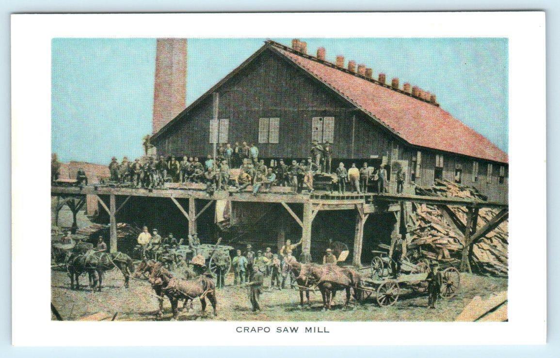 FLINT, Michigan MI ~ Repro CRAPO SAW MILL ca 1960s Genesee County ...
