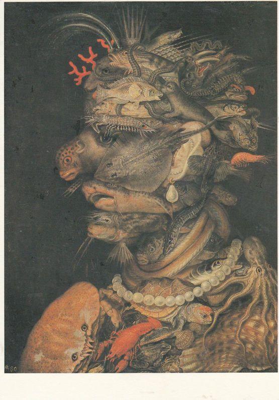 Guiseppe Arcimbaldo The Water 1568 Collection Demon Ugly Head Painting ...