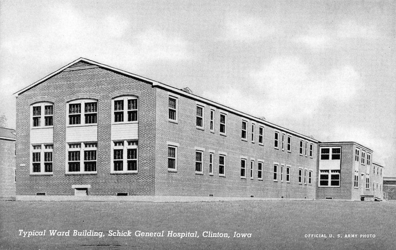 CLINTON Iowa IA SCHICK GENERAL HOSPITAL Typical Ward Building ARMY ...