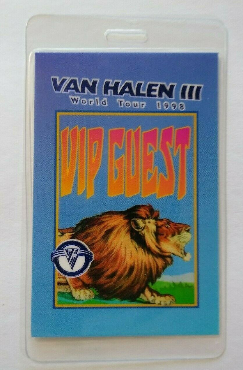Van Halen III Backstage Pass Original VIP Circus Lion Blue Seal Art ...