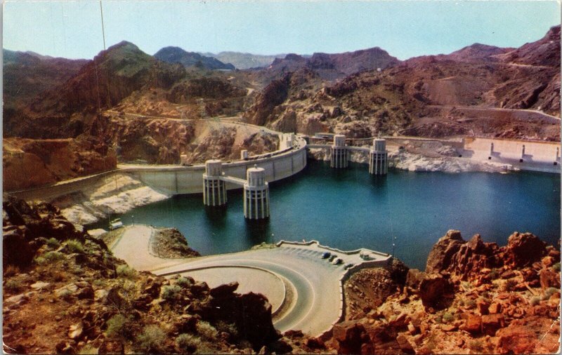 Upstream Face Hoover Dam Arizona Intake Towers Lake Mead Postcard ...