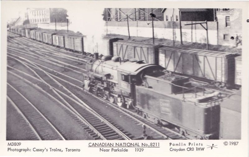 Canadian National No 8211 Train at Parkside in WW2 Railway Postcard ...
