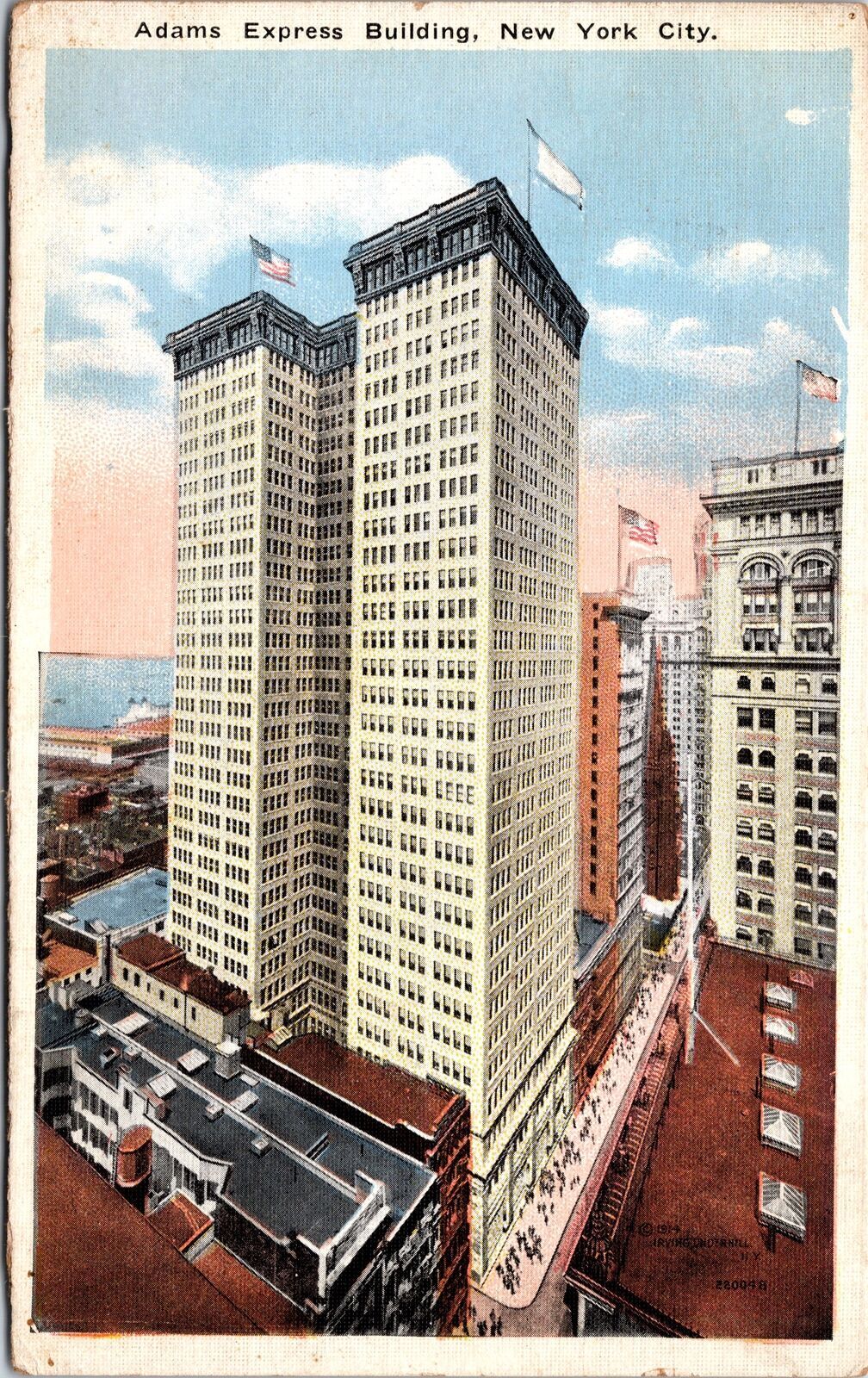 Vintage Postcard Adams Express Building & Street Scene New York City ...