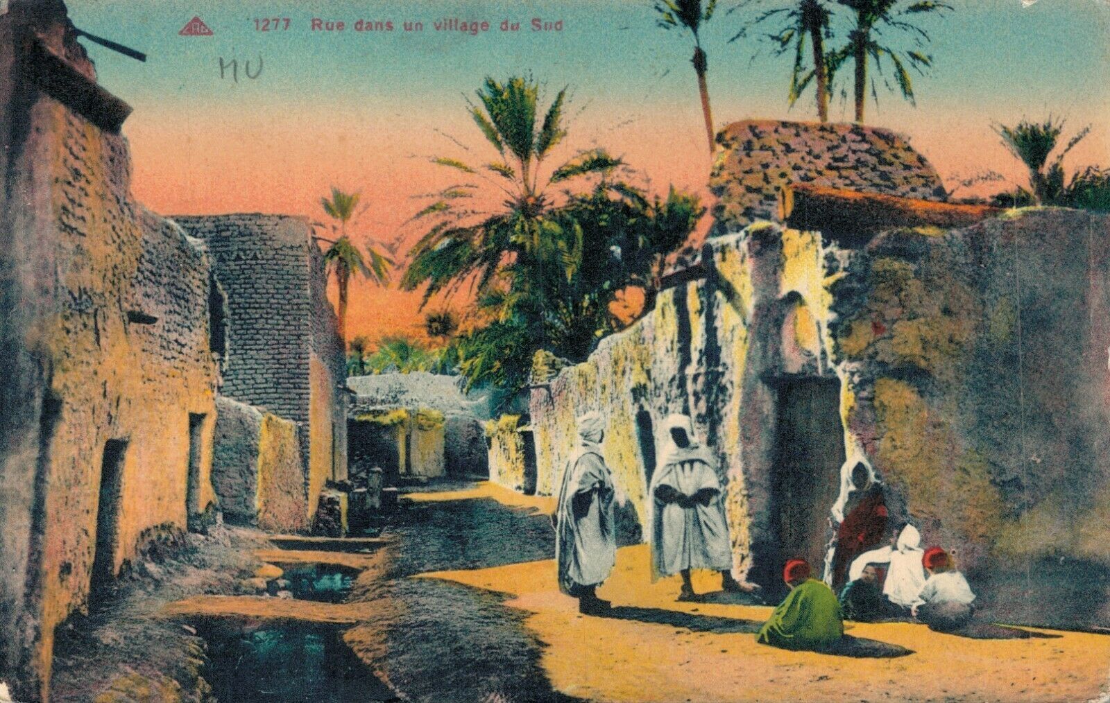 Algeria Rue dans un Village du Sud Ethnic Vintage Postcard 07.17 ...
