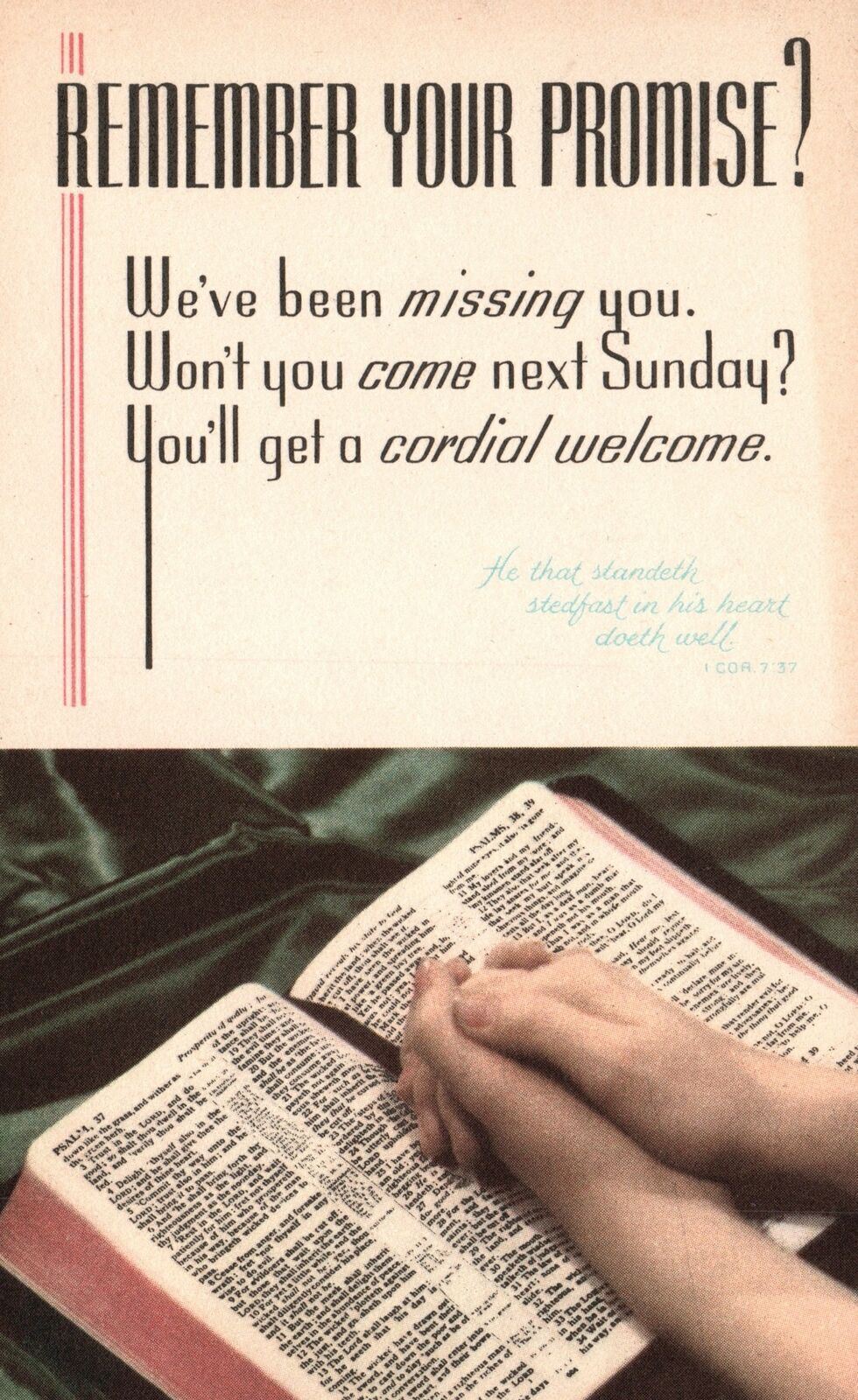 Vintage Postcard 1910's Remember Your Promise? Bible Reading Gospel ...