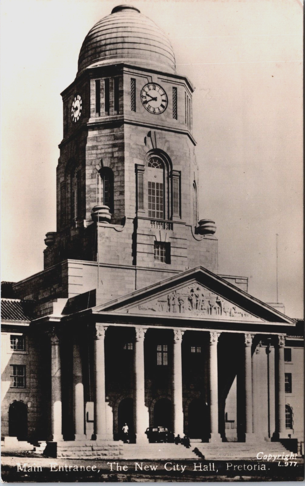 South Africa Main Entrance The New City Hall Pretoria Vintage RPPC C159 ...