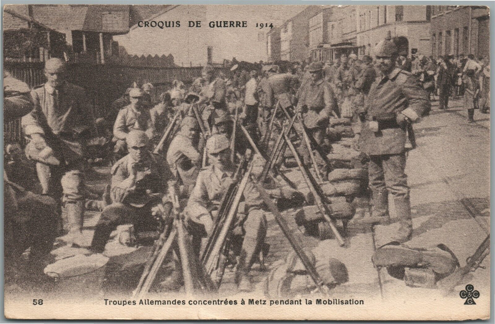 1914 French Mobilization in Metz Antique WWI ERA Postcard | Europe ...