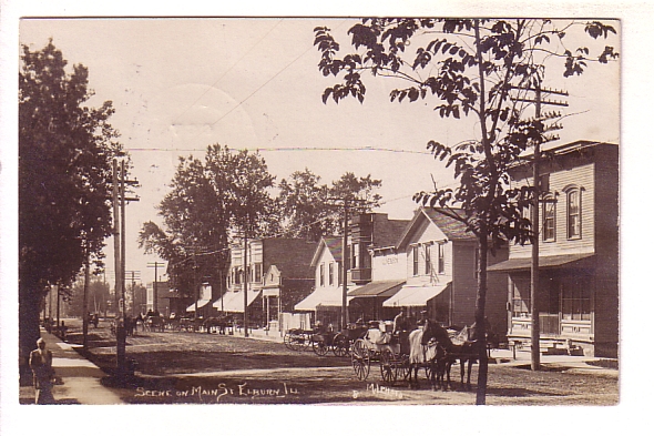 Real Photo, Main Street, Horse and Cart, Elburn Illinois, Used 1915 ...