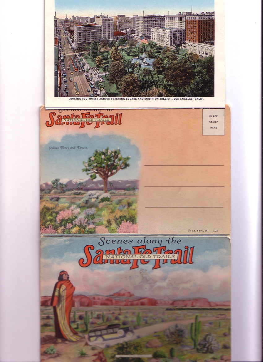Souvenir Folder 16 Scenes Along Santa Fe Trail, California, Arizona ...