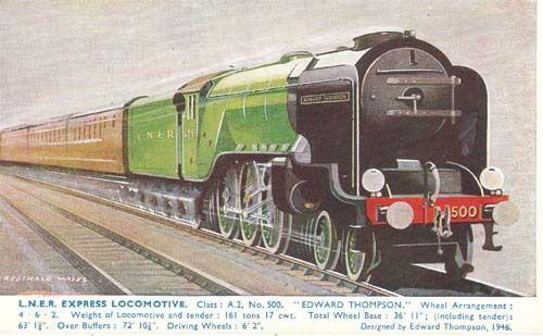 LNER Express Locomotive Edward Thompson Train Postcard | Topics ...