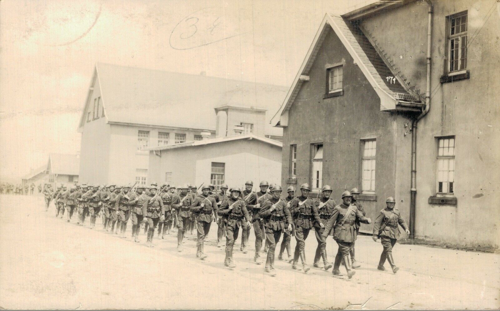 Military Belgian Army Photo World War 1 Soldiers Marching Vintage RPPC ...