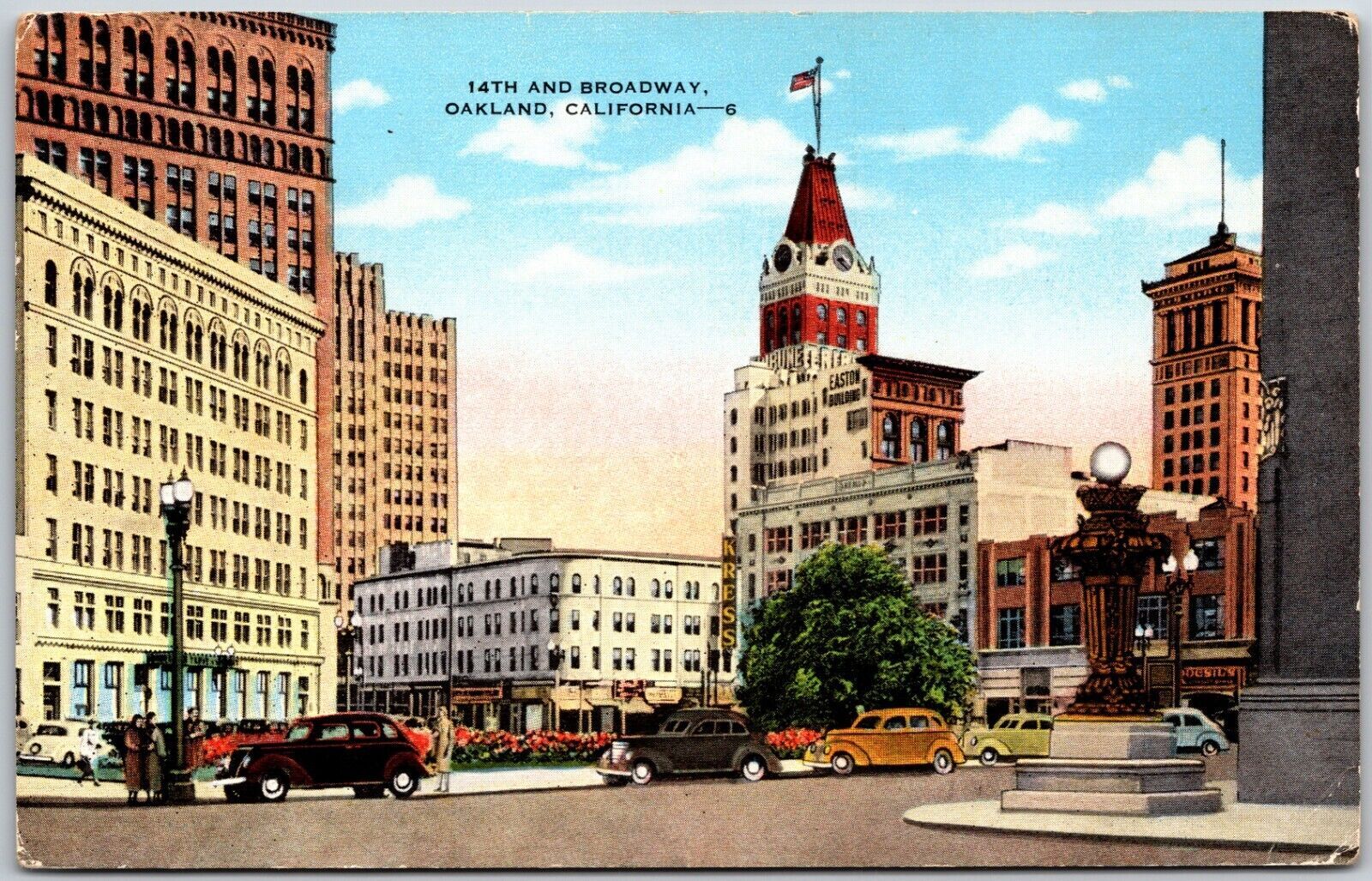 14th and Broadway, 1940's Automobiles Downtown, Oakland, California ...