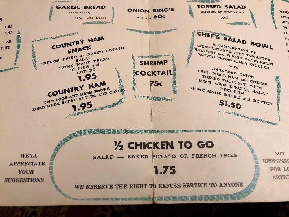 Vintage 50s OSCAR'S Steakhouse Restaurant Menu Hwy 54 Jefferson City ...