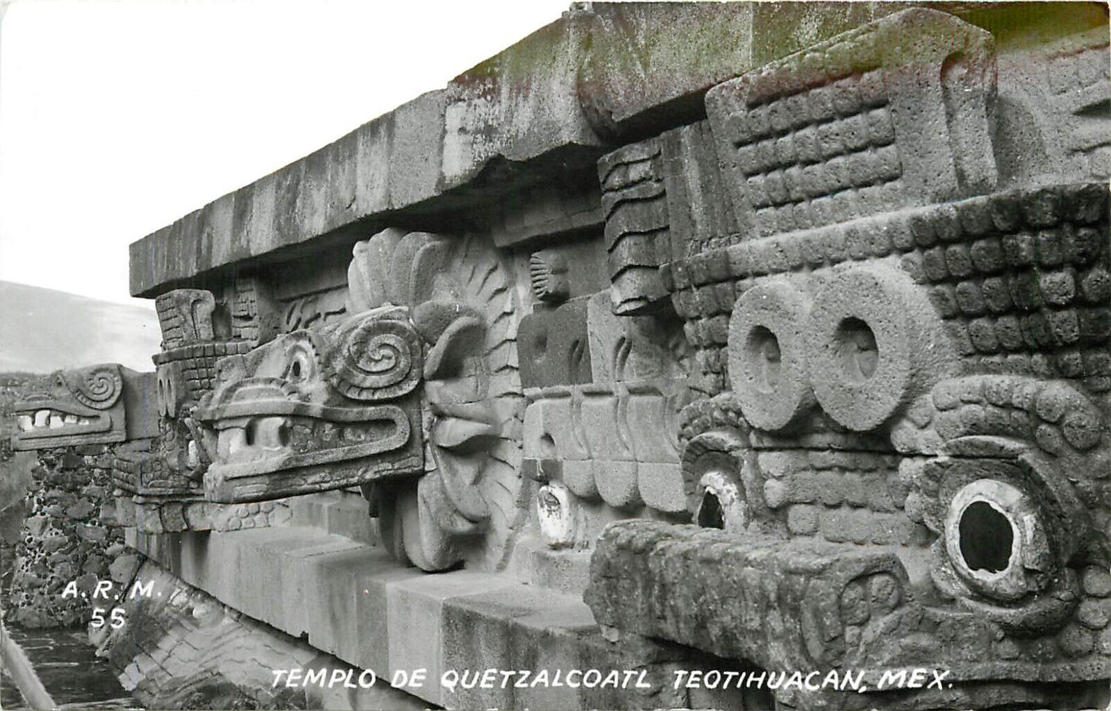 QUETZALCOATL Stone Carvings Teotihuacan Plumed Serpent Mexico Postcard ...