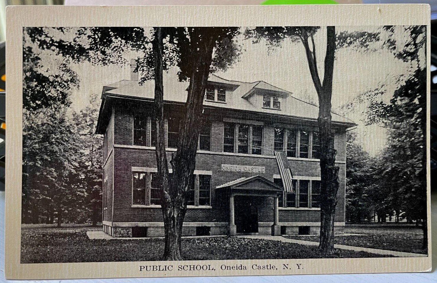 Vintage Postcard 1915-1930Piblic School, Oneida Castle, New York ...