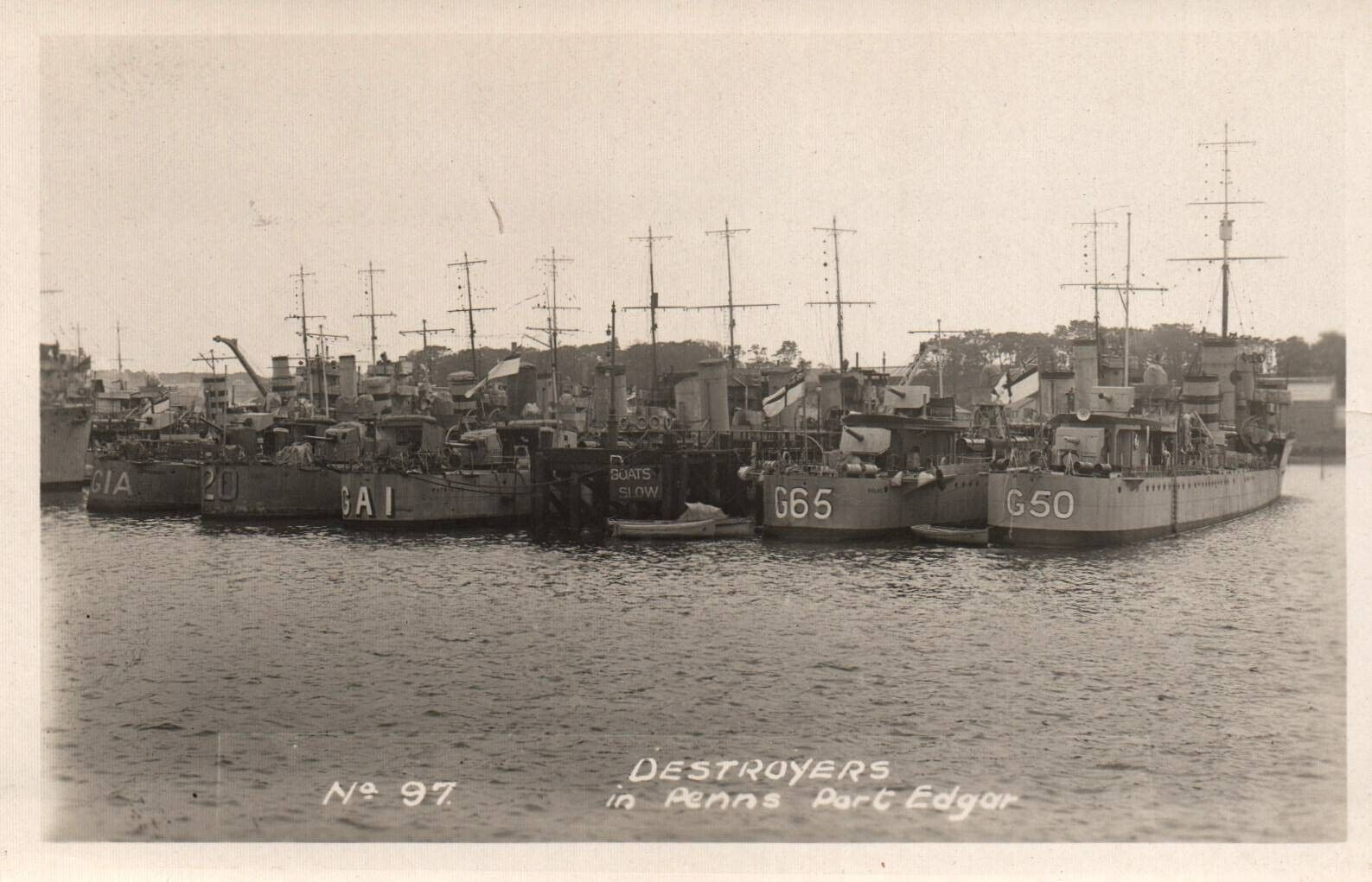 RPPC Photo British Royal Navy WWI HMS Destroyers in Penns Port Edgar ...