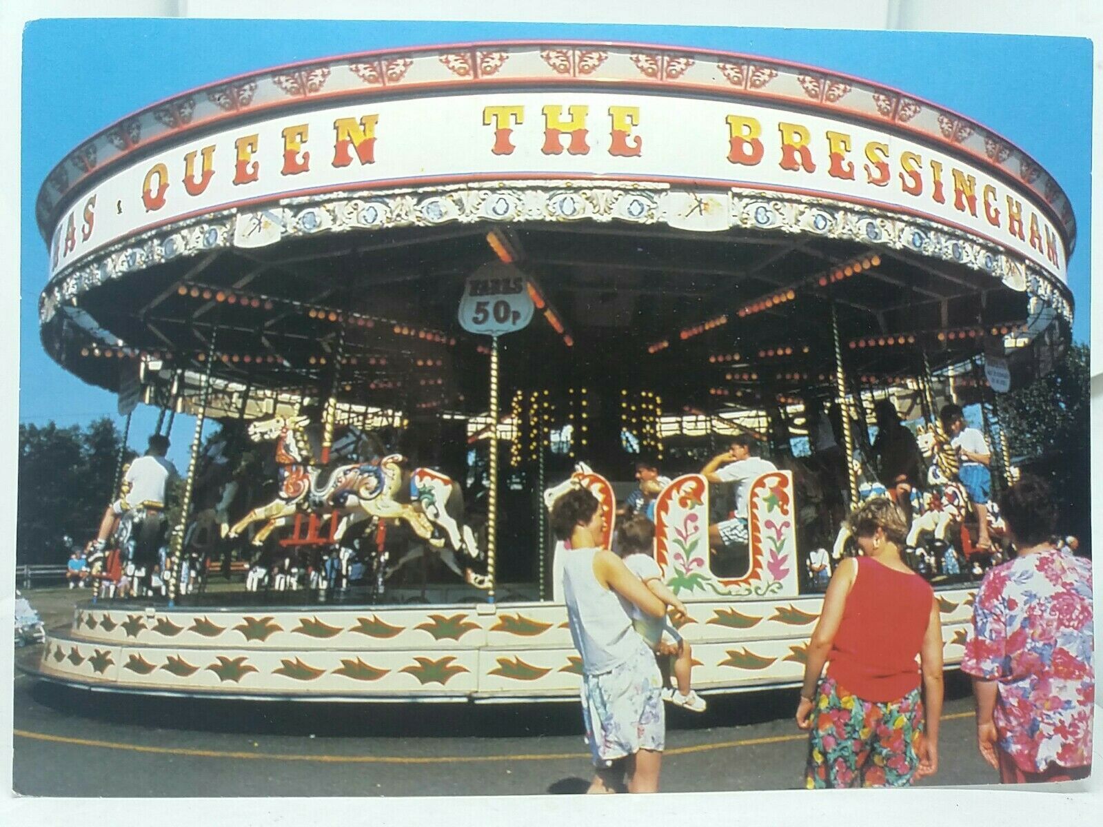 Vintage Postcard Visitors Enjoying The Gallopers Bressingham Steam ...