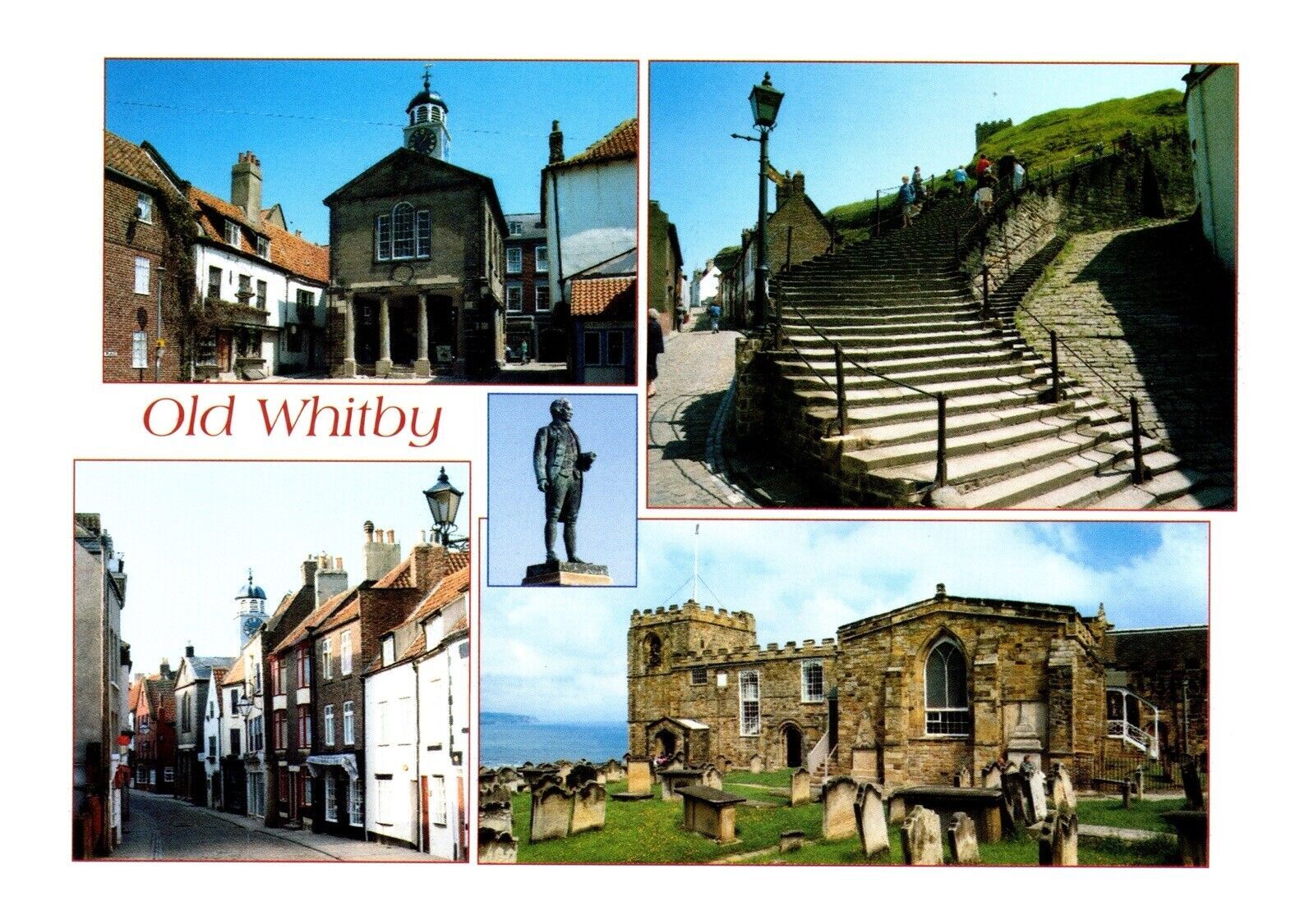 Old Whitby Multi View Esk Estuary Church Steps Statue Captin Cook ...