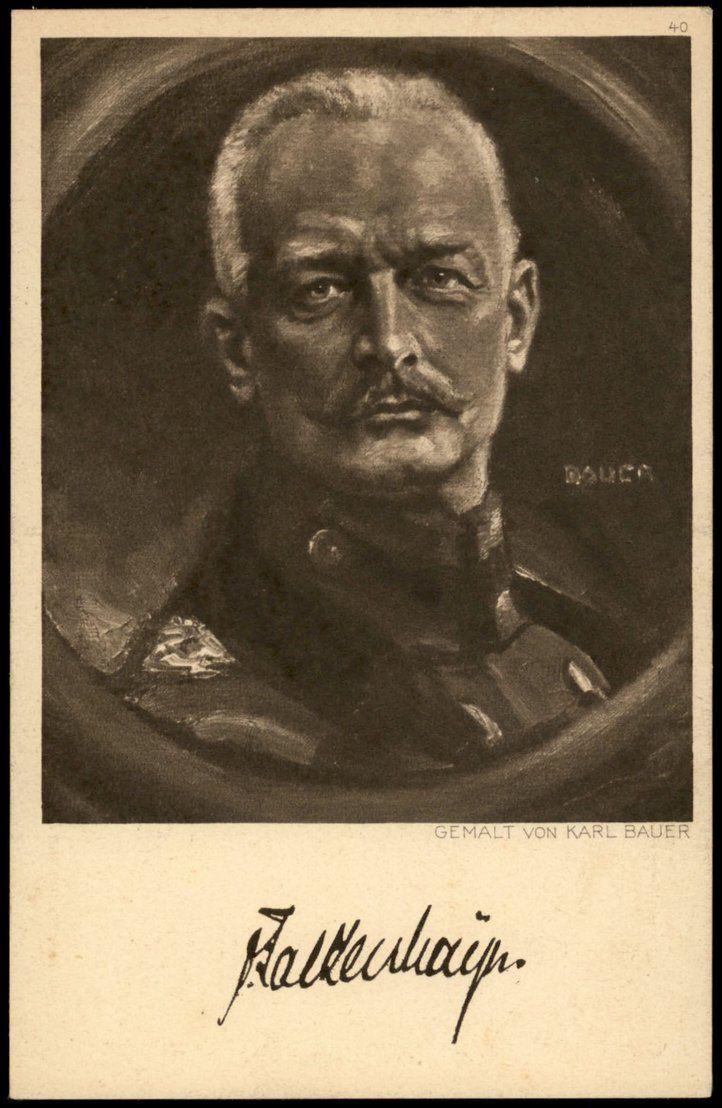 Germany WWI General von Falkenhayn Portrait Ostpreussenhilfe East ...