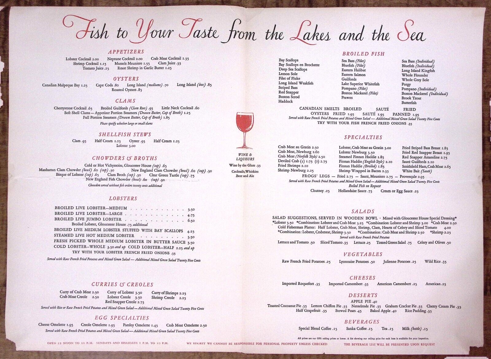 1940s Gloucester House Restaurant Menu New York City Rockefeller Center ...
