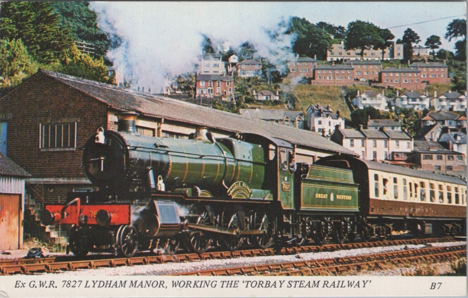 Railway Transport Postcard -Ex G.W.R 7827 Lydham Manor Train, Torbay ...