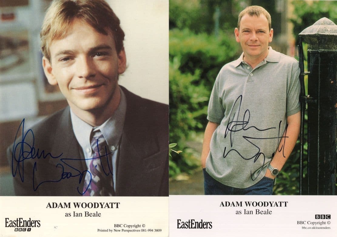 Adam Woodyatt Ian Beale RARE Eastenders Hand Signed 2x Cast Card s ...