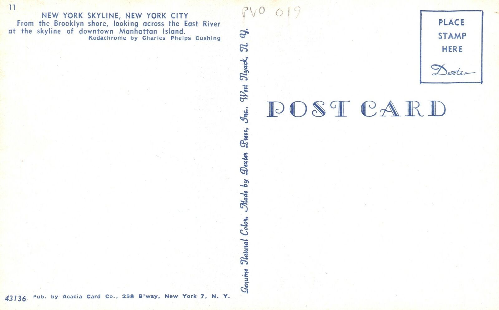 Vintage Postcard Skyline From The Brooklyn Shore Manhattan Island New ...