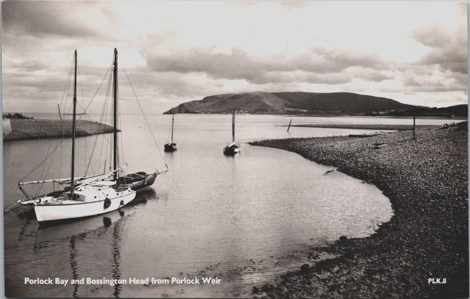 England Porlock Bay and Bossington Head From Porlock Weir RPPC B188 ...